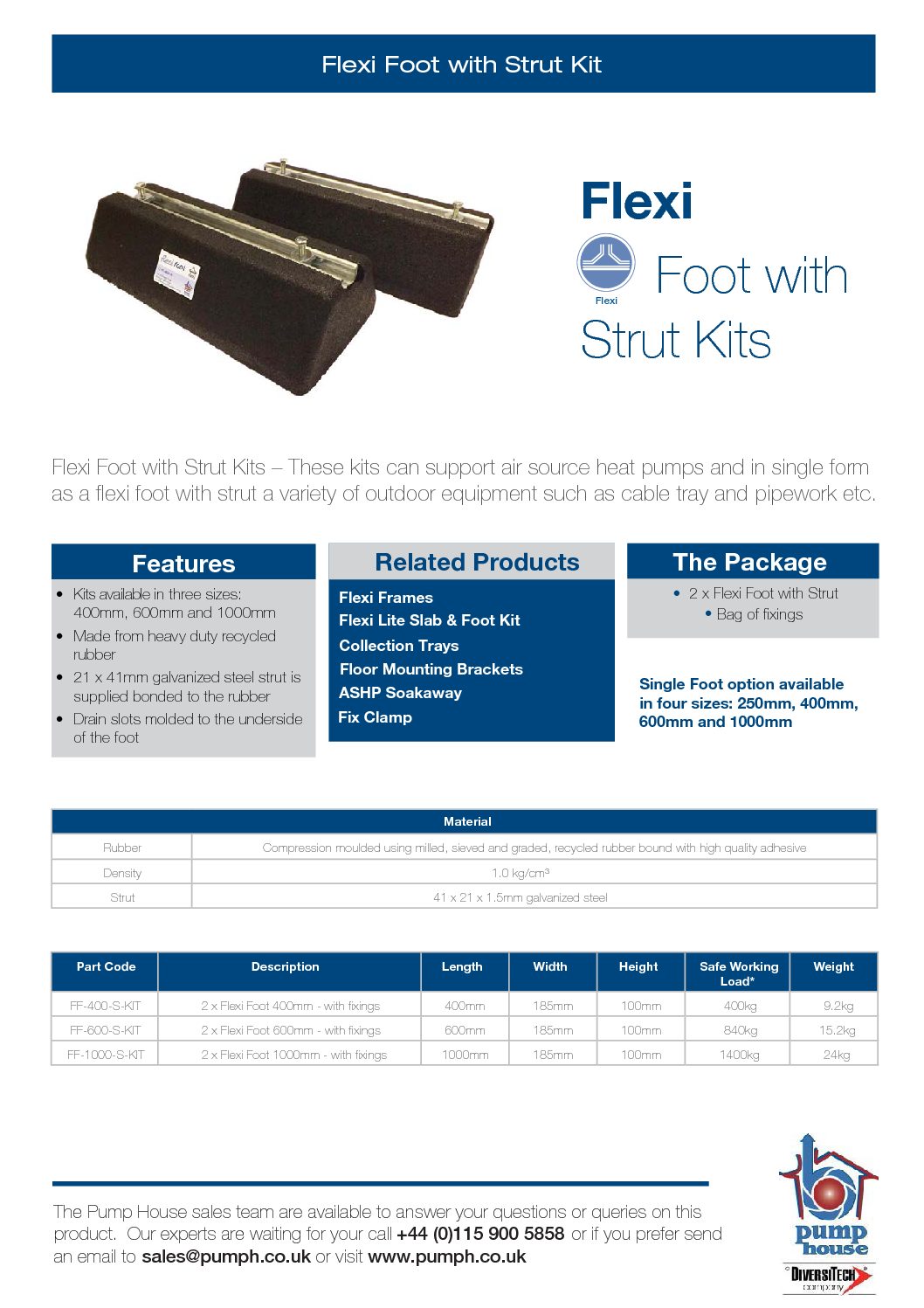 Flexi Foot with Strut Kit » Flexi Support Systems