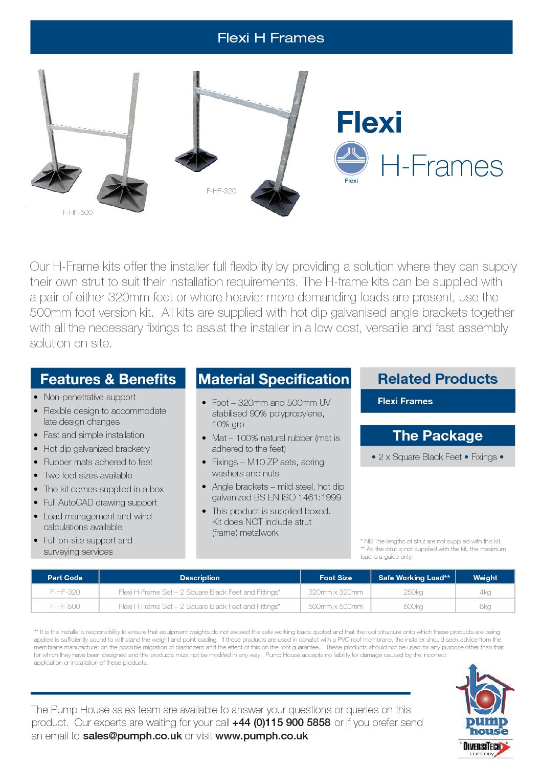 Flexi H-Frame DataSheet » Flexi Support Systems